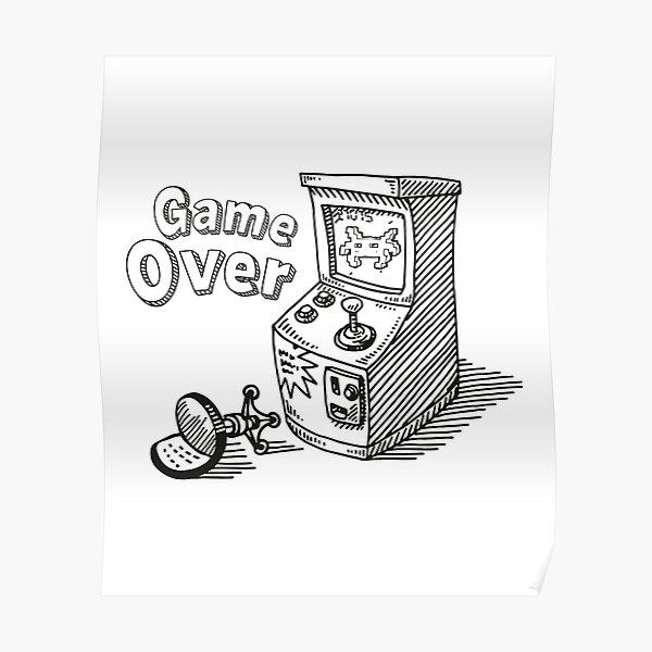 "Funny Game over Arcade machine" Poster for Sale by aiman98 | Redbubble