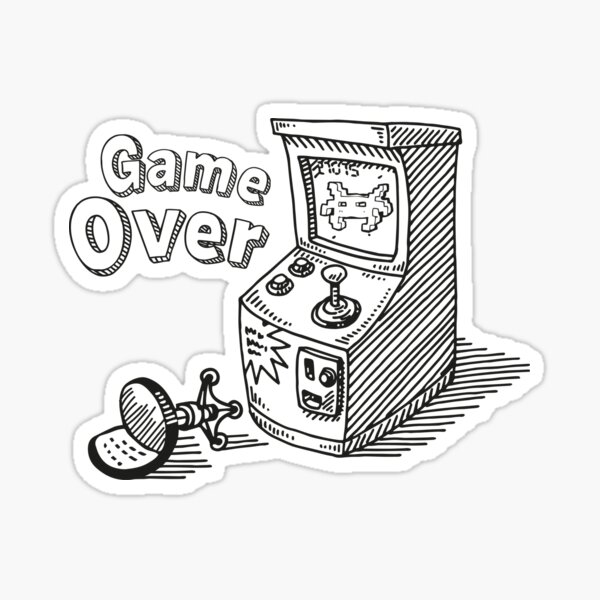 "Funny Game over Arcade machine" Sticker by aiman98 | Redbubble