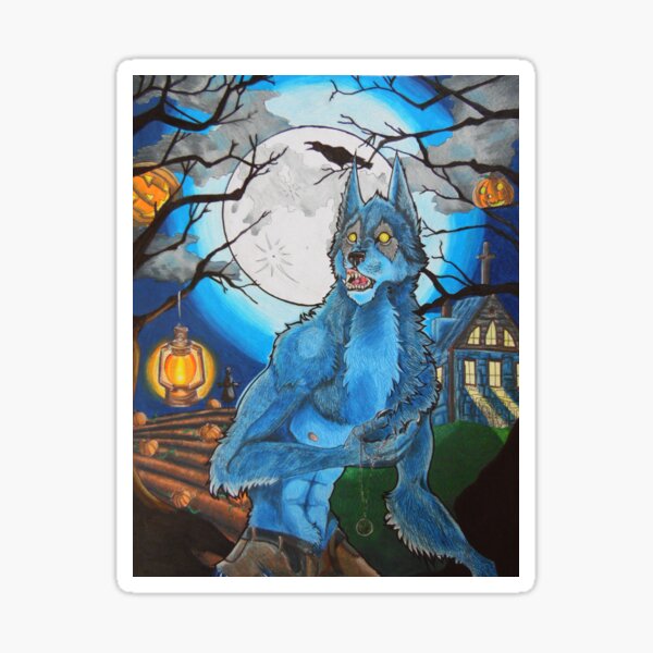"Halloween Werewolf " Sticker for Sale by missrumple | Redbubble