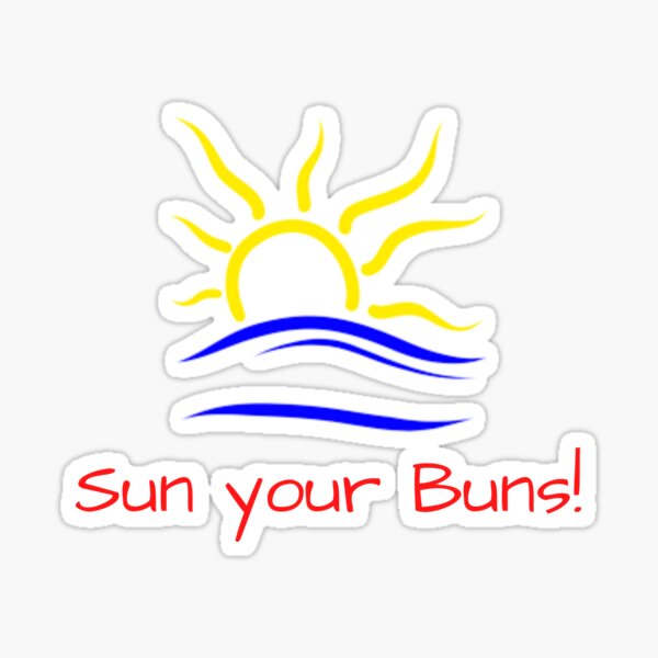 "Naturist Symbol - Sun your Buns! - large" Sticker for Sale by ...