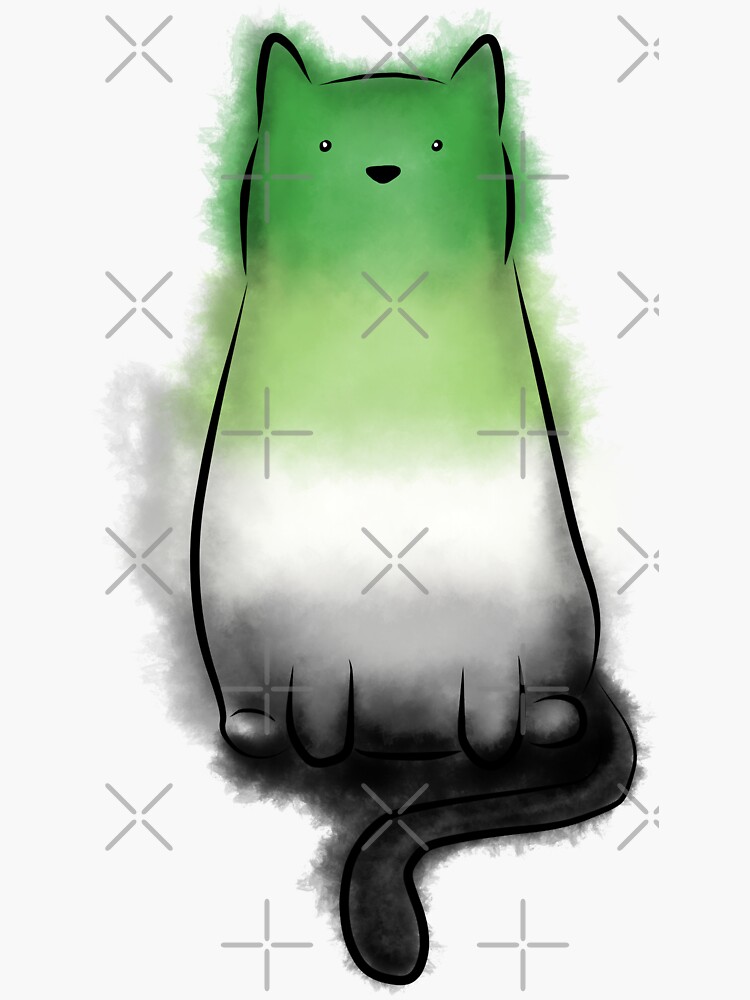"Aromantic pride cat" Sticker for Sale by scarletsung | Redbubble