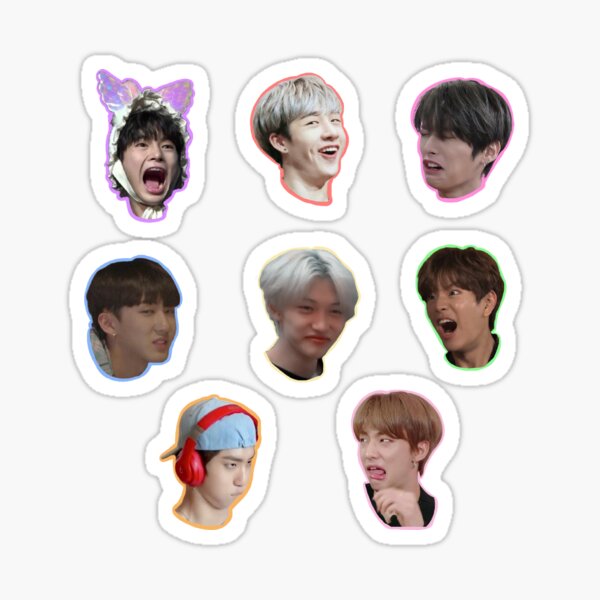 "Stray Kids funny faces " Sticker for Sale by AudCentral | Redbubble