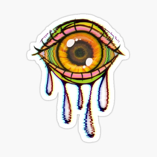 "trippy eye glitch" Sticker for Sale by aishashar | Redbubble