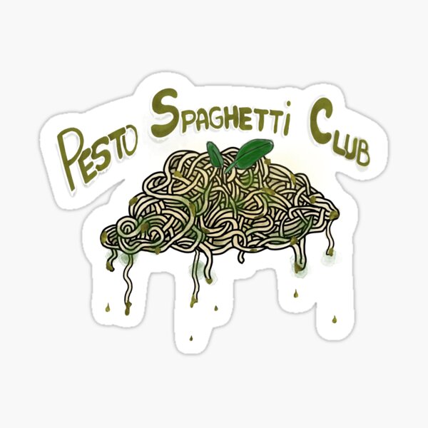 "Pesto Spaghetti Club" Sticker for Sale by ManoonFrance | Redbubble