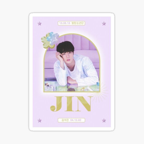 "JIN BTS / BANGTAN POSTER" Sticker by raquelseon | Redbubble