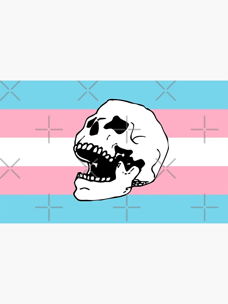 "trans pride flag skull " Poster for Sale by craftordiy | Redbubble
