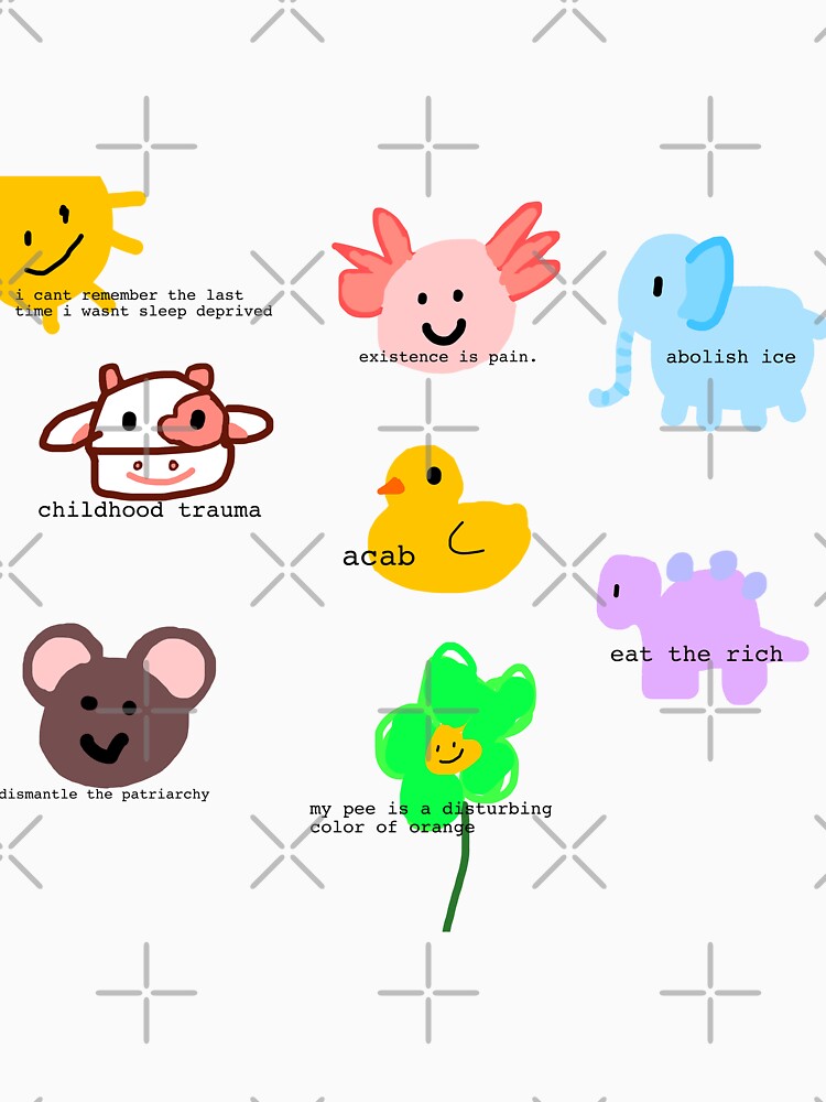 "Gen Z Animal Doodles Sticker Pack" T-shirt for Sale by inbythin ...