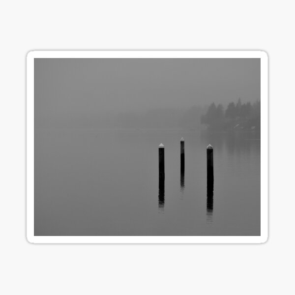 "Pilings in the fog" Sticker for Sale by Wrenrowantree | Redbubble