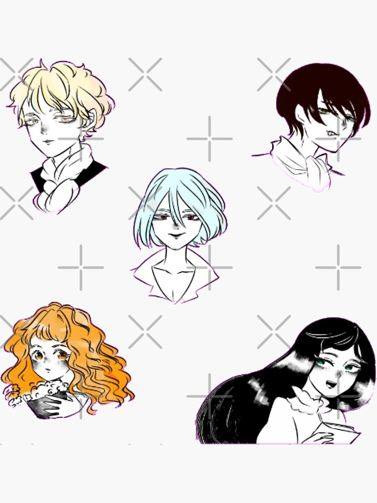 "Miss Not-So-Sidekick Latte, Arwin, Rondemio, Kenneth, and Ibelin Webtoon" Sticker for Sale by ...