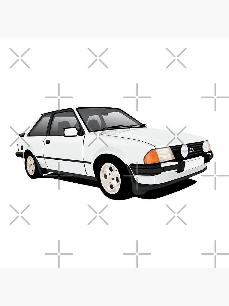 "Ford Escort XR3 white" Art Print by knappidesign | Redbubble