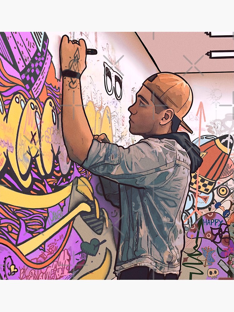 "Comic Style Graffiti Artist" Sticker by robynadams123 | Redbubble