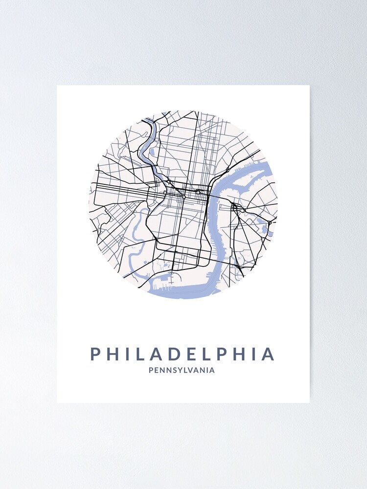"Philadelphia City Map" Poster by BlueRoosterMaps | Redbubble