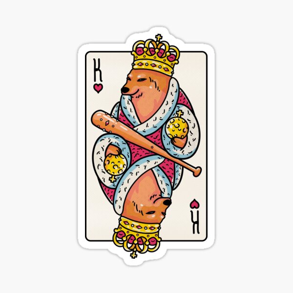 Pegatina «Cheems - El rey | Rey de corazones naipe | Shibe | Shiba Inu ...