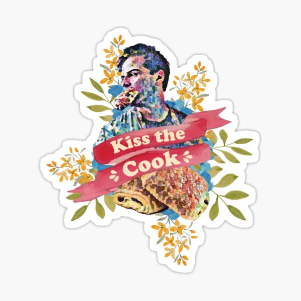 "Kiss the Cook" Sticker for Sale by aredfern13 | Redbubble