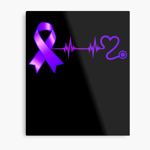 Overdose Awareness Purple Awareness Ribbon Metal Prints | Redbubble