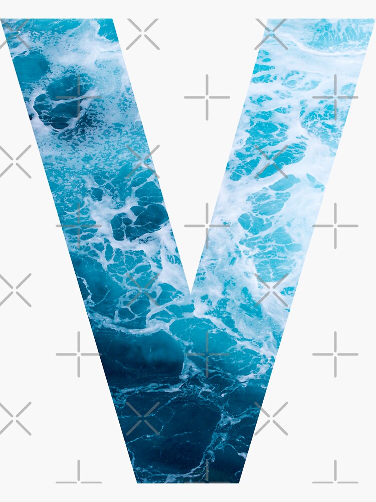 "Ocean Waves Letter V" Sticker for Sale by LiveAndGlow | Redbubble