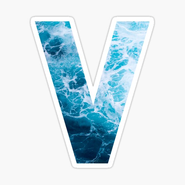 "Ocean Waves Letter V" Sticker for Sale by LiveAndGlow | Redbubble