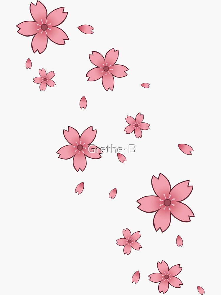 "Sakura flow" Sticker for Sale by Grethe-B | Redbubble
