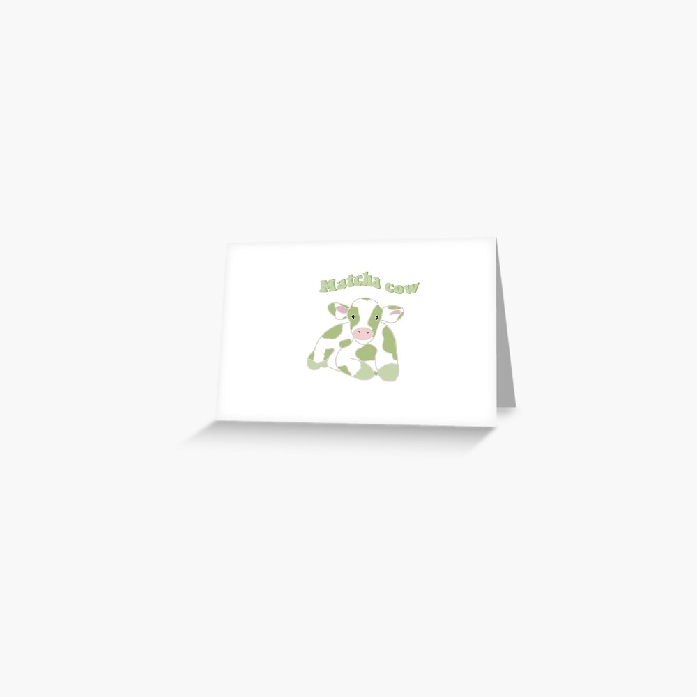 "Matcha cow sticker" Greeting Card by Mayas-Creations | Redbubble