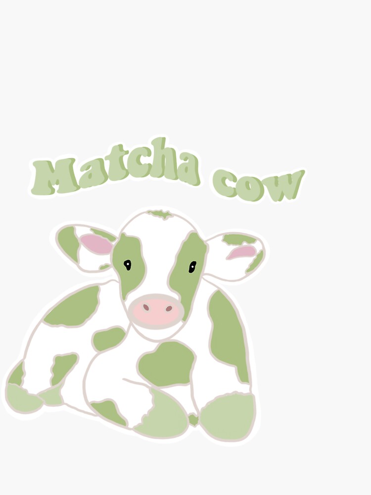 "Matcha cow sticker" Sticker for Sale by Mayas-Creations | Redbubble