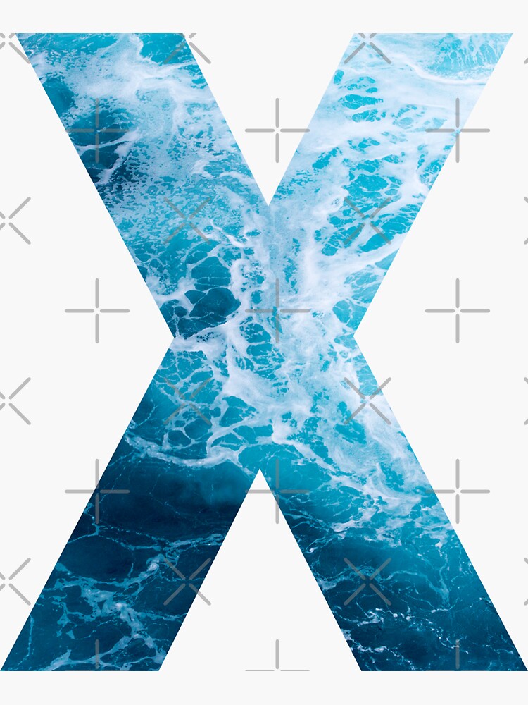 "Ocean Waves Letter X" Sticker for Sale by LiveAndGlow | Redbubble