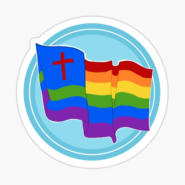 "Rainbow Christian Flag" Sticker for Sale by pridescrolling | Redbubble
