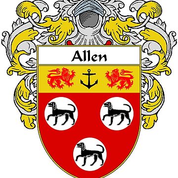 "Allen Coat of Arms/Family Crest" Postcard for Sale by William Martin ...
