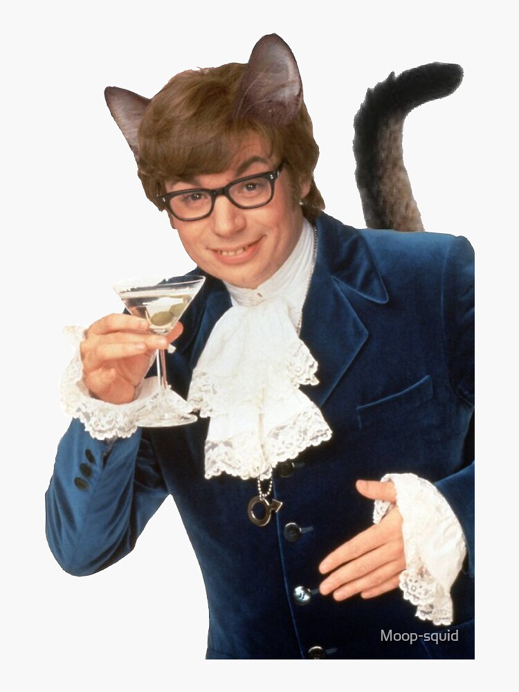 "nya nya baby! - catboy austin powers" Sticker for Sale by Moop-squid ...