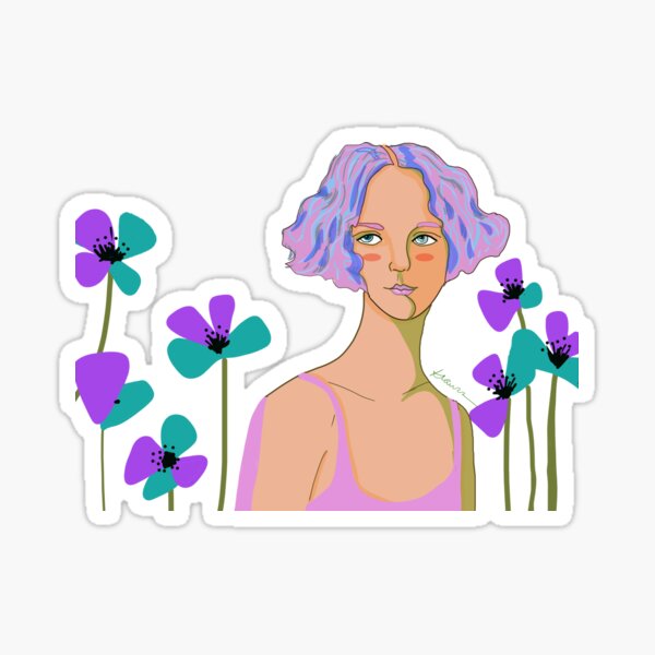 "girl in lila " Sticker for Sale by klaussnakam | Redbubble