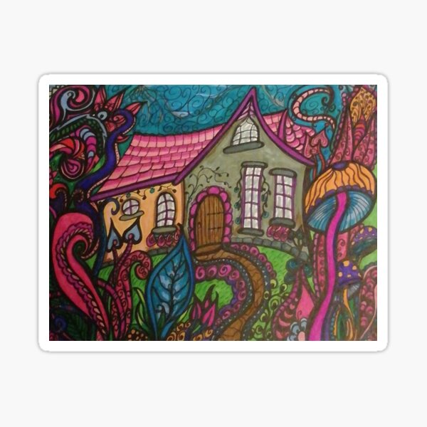 "Pixie Home" Sticker by KerryKittenArt | Redbubble