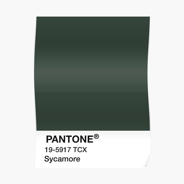 "PANTONE Sycamore, Green" Poster for Sale by Mushroom-Gorge | Redbubble