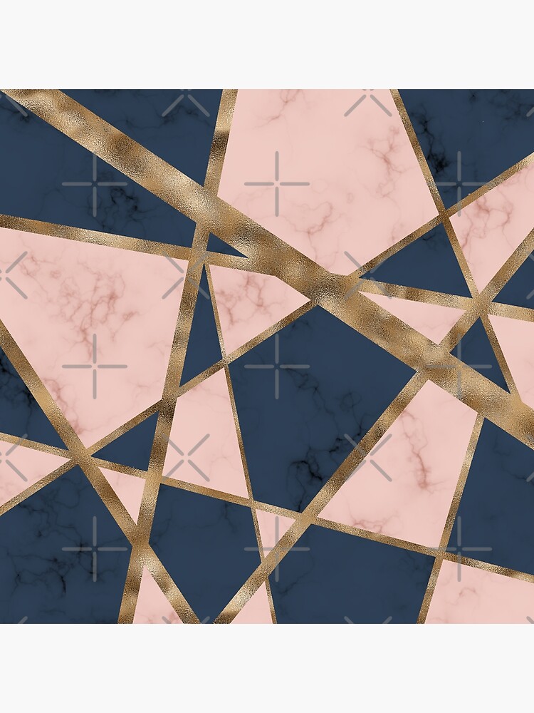 Póster «mármol azul y rosa con líneas doradas» de madankshatriya ...