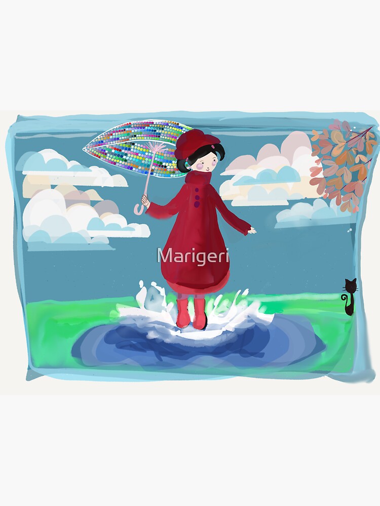 "Puddle splashed" Sticker by Marigeri | Redbubble