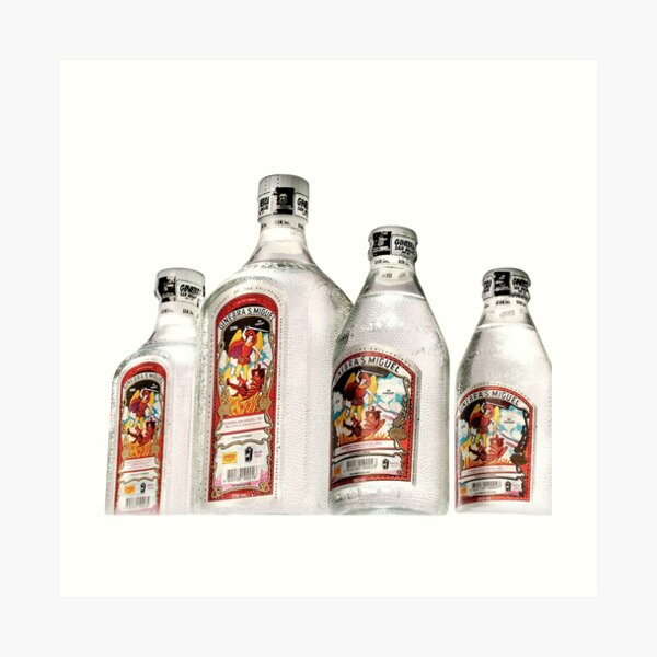 "Ginebra San Miguel Gin Bottles" Art Print for Sale by katrinaissilly ...