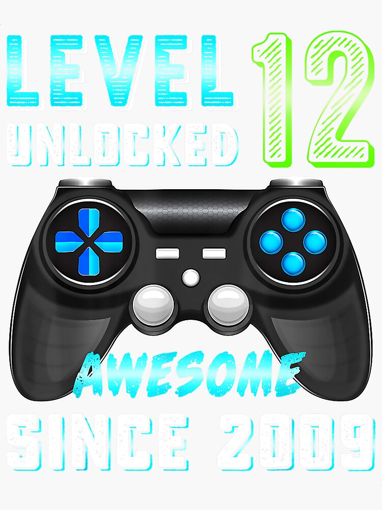 "12 Year Old Bday Awesome Since 2009 Gamer 12th Birthday Gift Merch ...