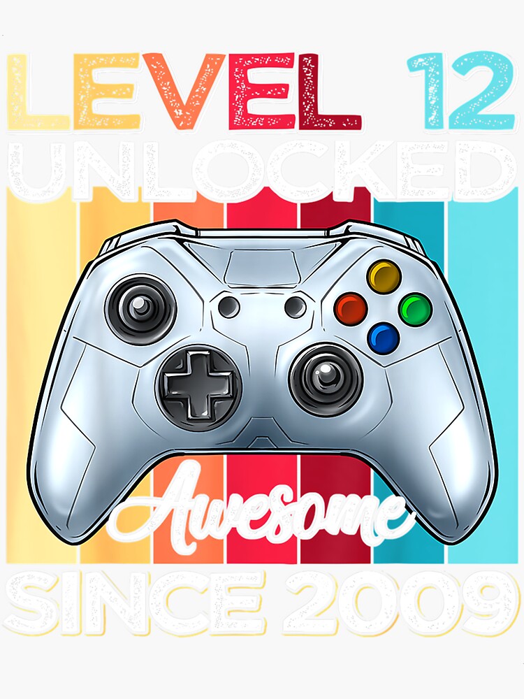 "Level 12 Unlocked Awesome Since 2009 12th Birthday Gaming Merch ...