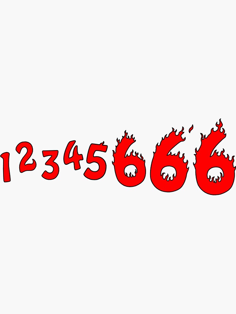 "1 2 3 4 5 6 6 6!" Sticker for Sale by chancel | Redbubble