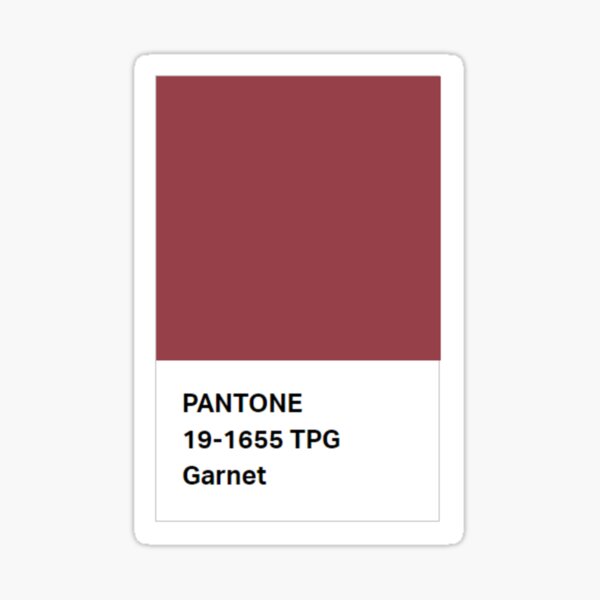 "Pantone Colour 19-1655 TPG Garnet" Sticker for Sale by DiabhalsDau ...