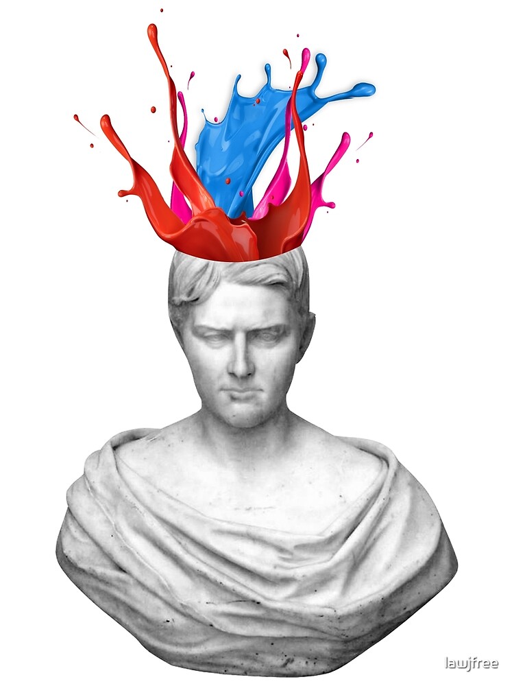 "Greek Bust Exploding Head" Framed Art Print by lawjfree | Redbubble