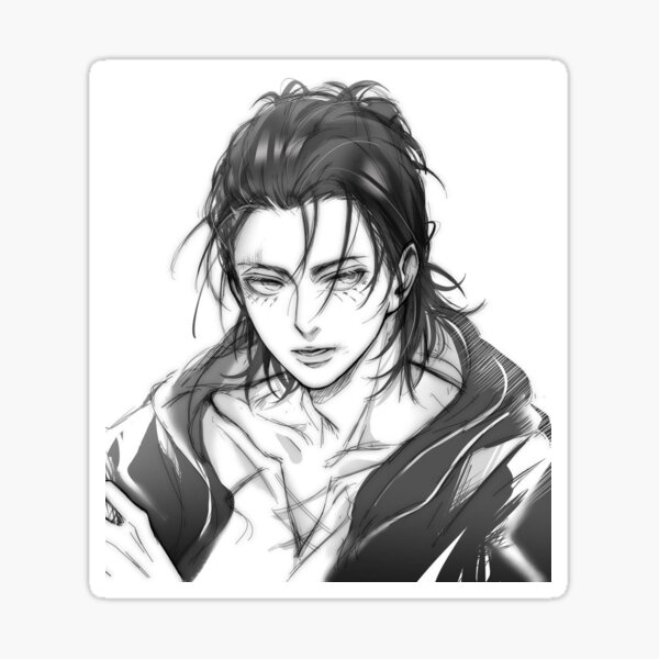 "Eren Yeager Long hair" Sticker by lalaouna | Redbubble