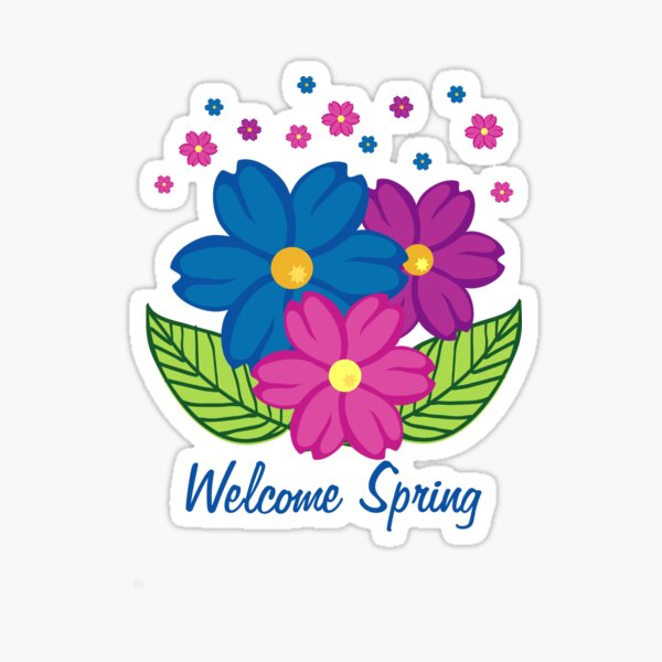 "welcome spring occasions design" Sticker by Nour-raghad | Redbubble