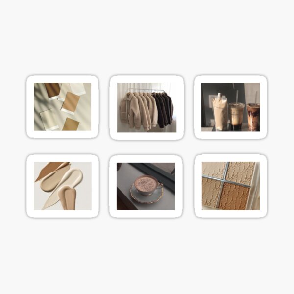"Aesthetic Sticker Pack 01 — Brown" Sticker for Sale by LueurDespoir ...