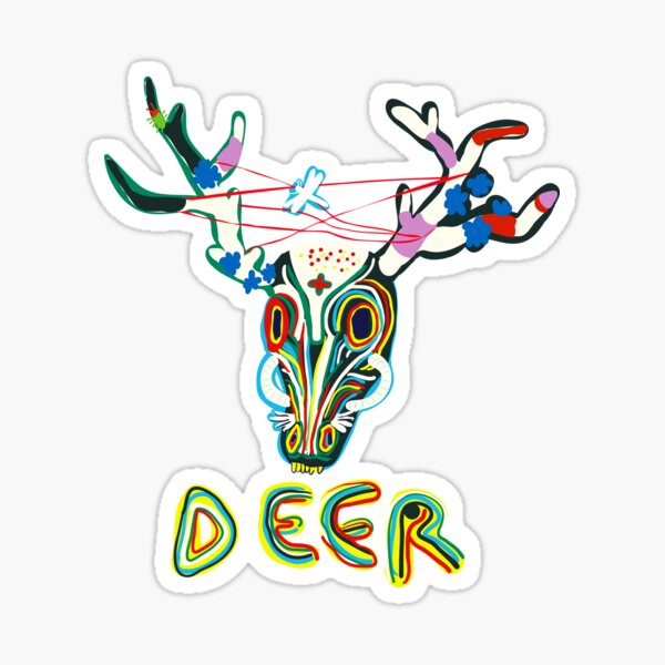 "cyber deer mask print" Sticker by iceang | Redbubble