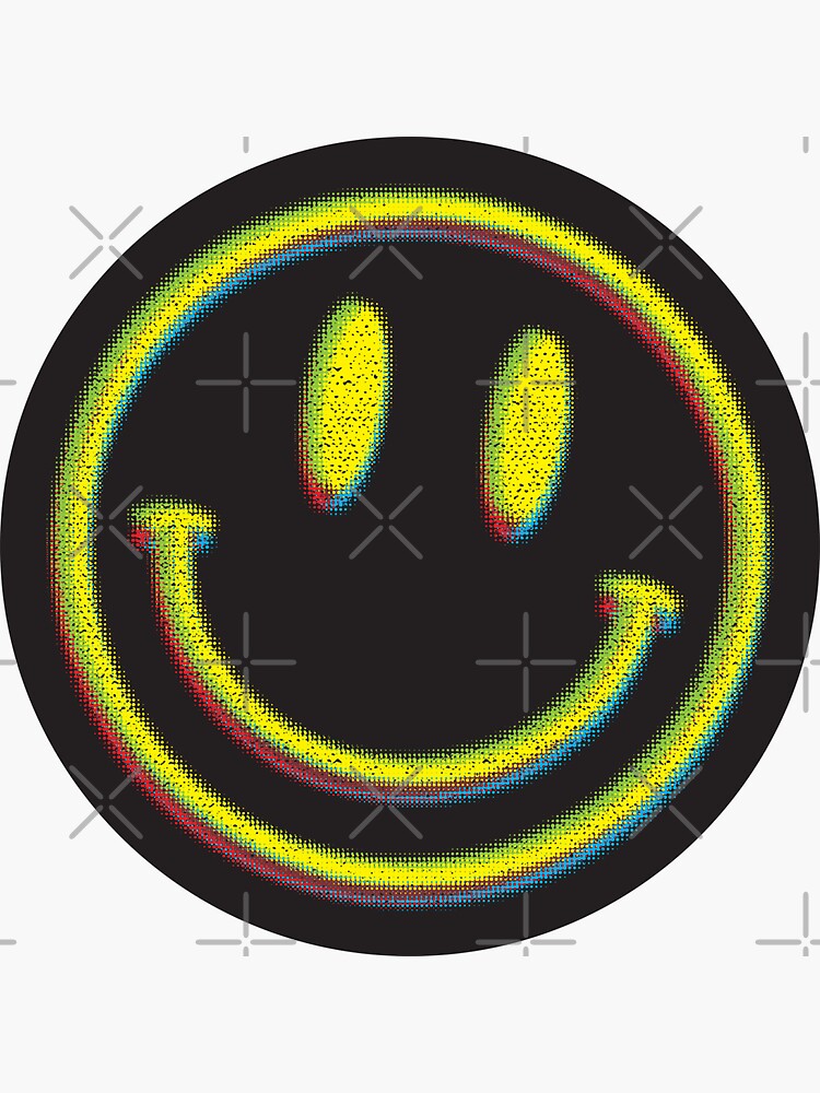 "Acid Smiley" Sticker for Sale by sunsetgraphics | Redbubble