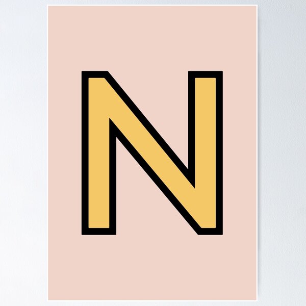"Funky Yellow Letter N" Poster for Sale by Anja Krešić | Redbubble