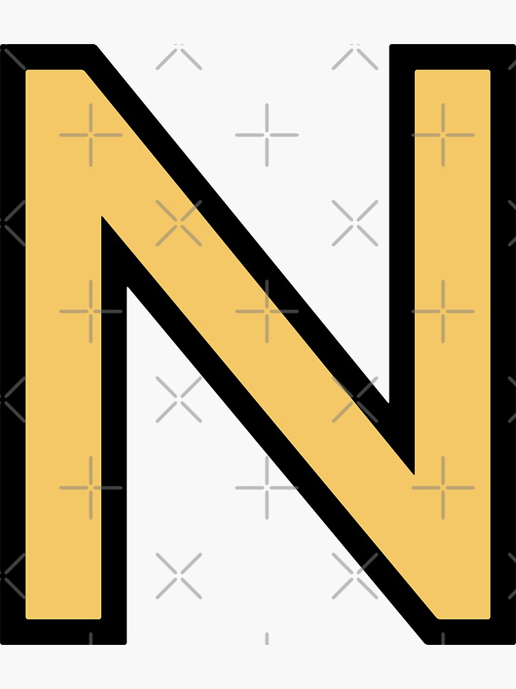 "Funky Yellow Letter N" Sticker by Thespot | Redbubble