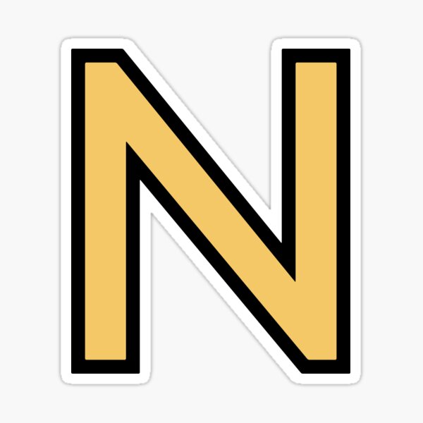 "Funky Yellow Letter N" Sticker by Thespot | Redbubble