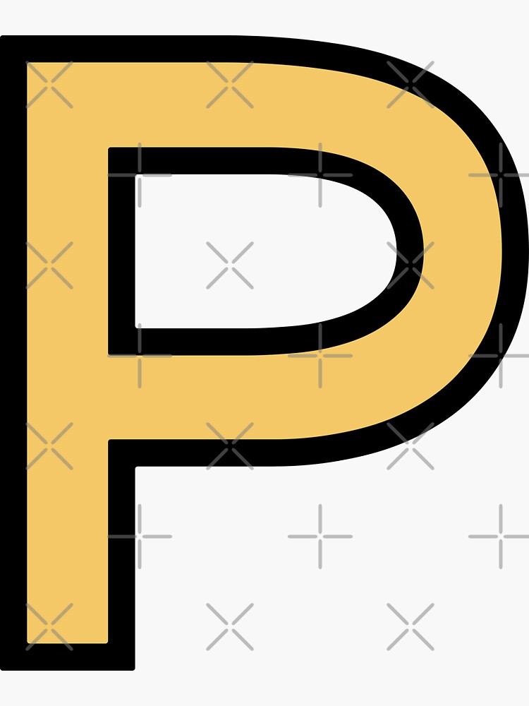 "Funky Yellow Letter P" Sticker for Sale by Thespot | Redbubble