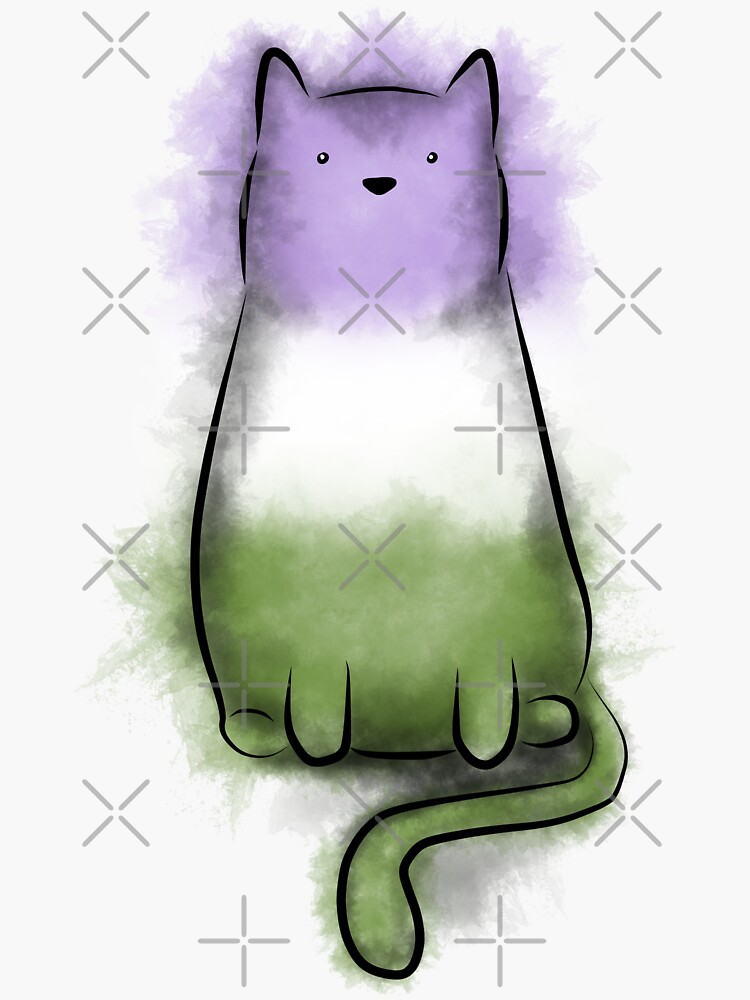 "Genderqueer pride cat" Sticker for Sale by scarletsung | Redbubble