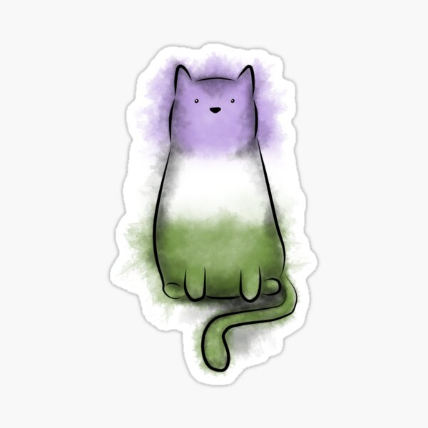 "Genderqueer pride cat" Sticker for Sale by scarletsung | Redbubble